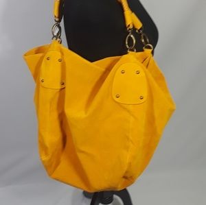 Bags | Oversized Faux Suede Handbag Mustard Color | Poshmark